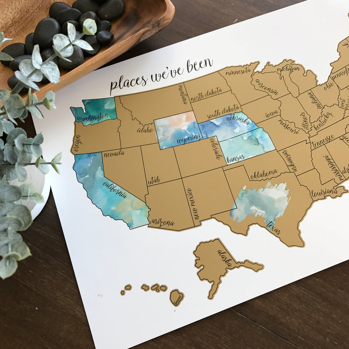 Watercolor Scratch Off Maps by Kristin Douglas – Kristin Douglas Art