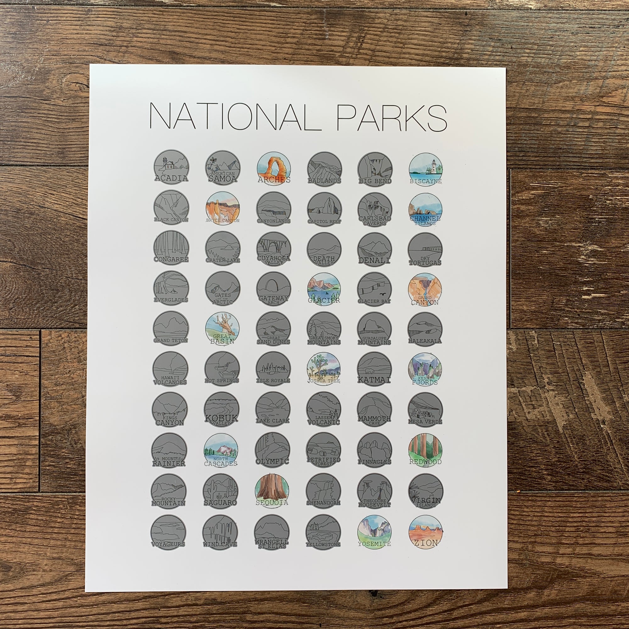 Watercolor Scratch Off Maps by Kristin Douglas - Kristin Douglas Art